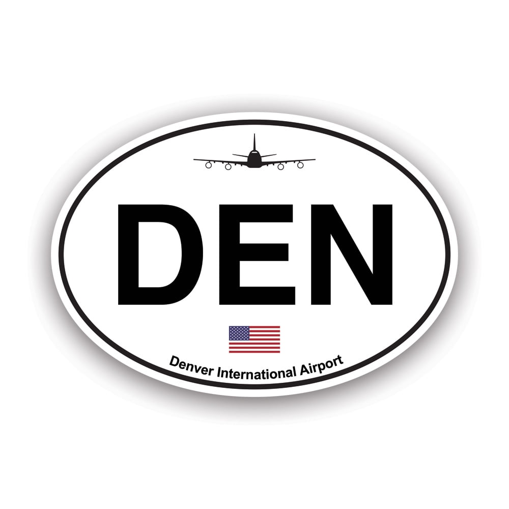 Denver Airport Euro Oval Sticker Decal - Self Adhesive Vinyl ...