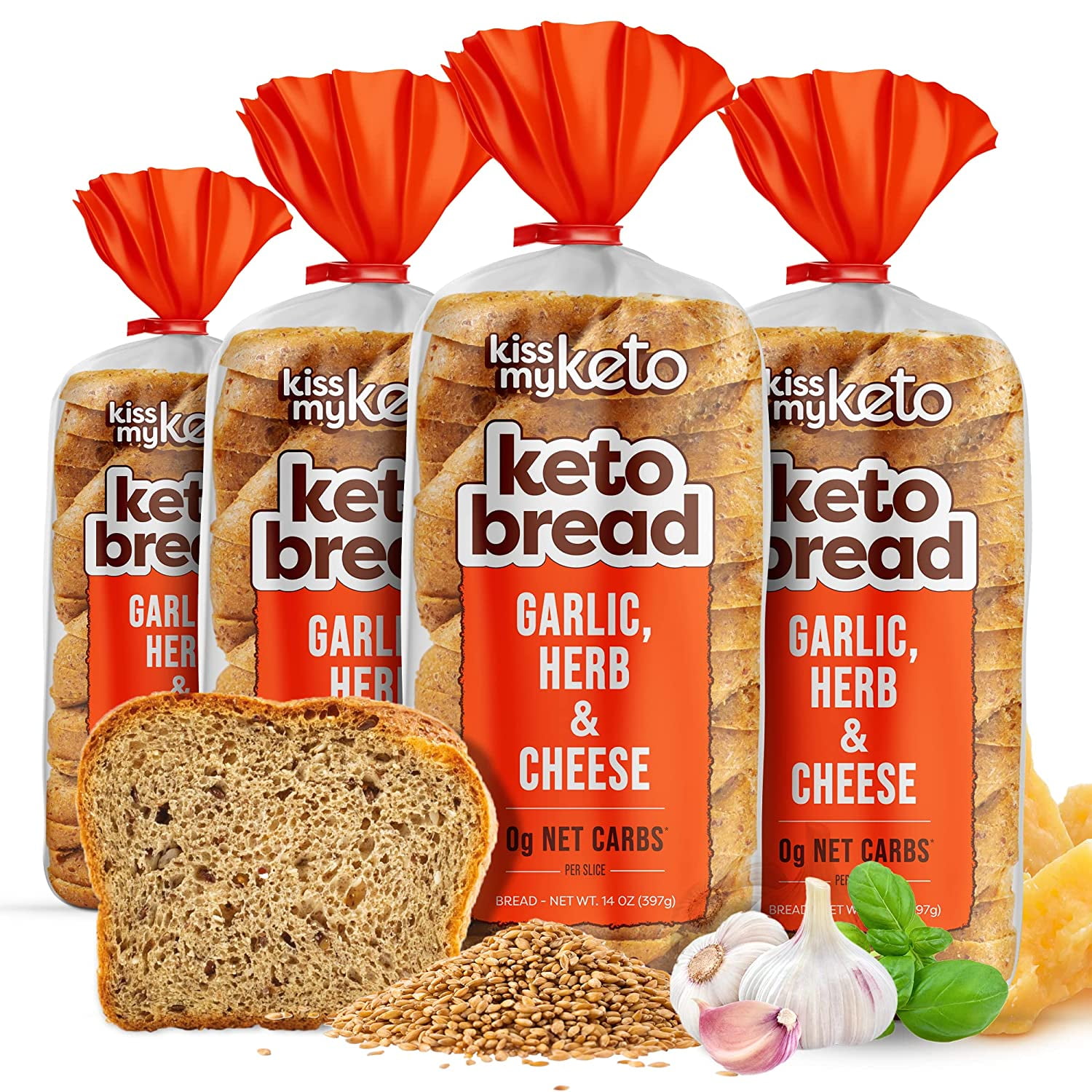 Kiss My Keto Bread Zero Carb (0g-Net) - Wheat Bread Loaf, Low Calorie ...