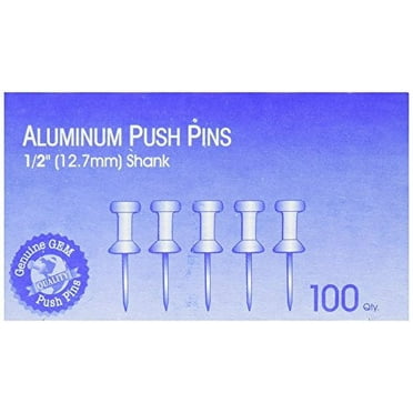 Aluminum Head Push Pins Aluminum, Silver, 1/2", 100/Box - Walmart.com