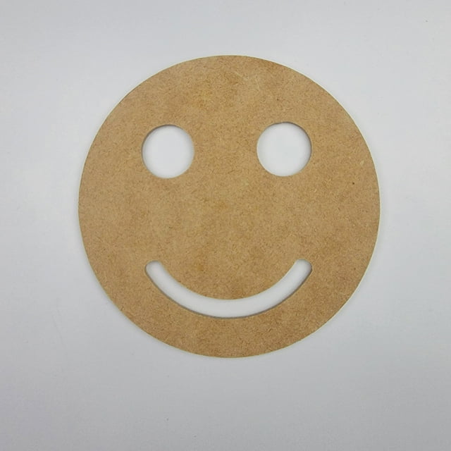 7" Smiley Face, Unfinished MDF Art Shape by Wooden Craft Cutouts, 1-4 ...