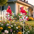 Cardinal Garden Decor Yard Stakes, Lighted Metal Red Bird Garden Stakes ...