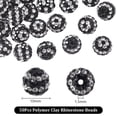 50Pcs Polymer Clay Rhinestone Beads Two Tone Color Pave Disco Ball ...