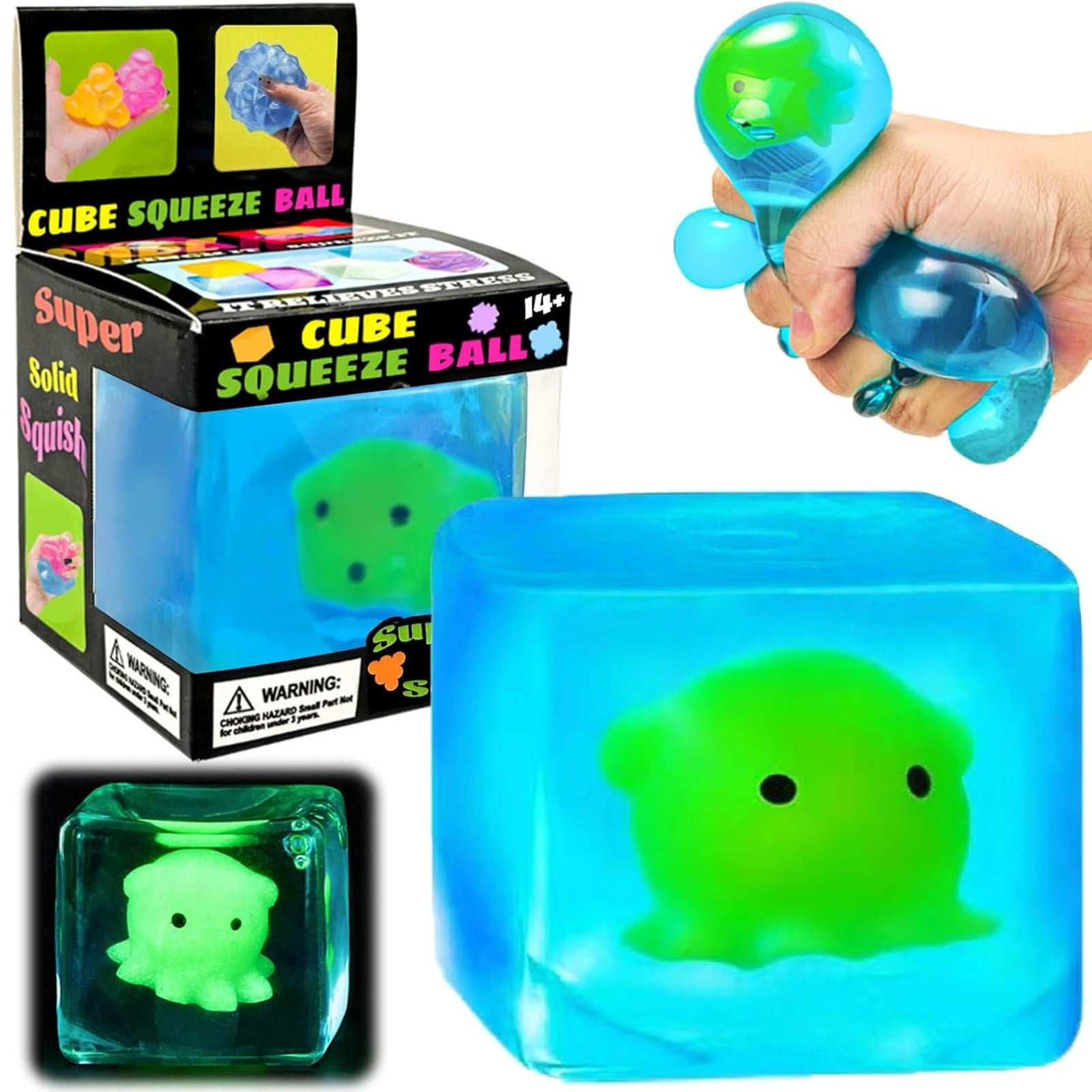 Click here for Zestify Blue Squeeze Cube With Marine Life Inside... prices