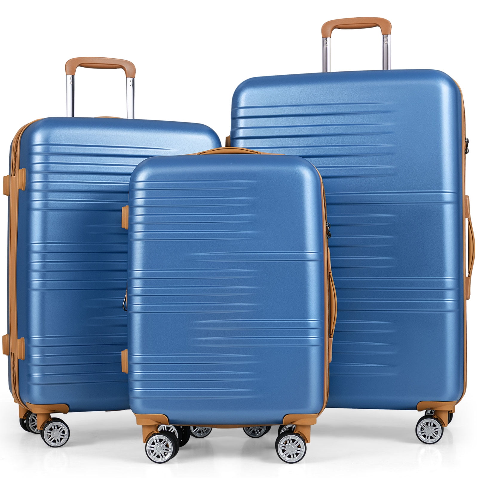 Click here for Costway 3-Piece Luggage Set Abs Pc Hard Shell Suit... prices