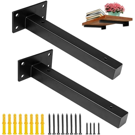 2 Pcs Floating Shelf Brackets Industrial Wall Shelves for DIY Custom ...