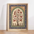 Affixzi Persian Pomegranate Tree Wall Art Print, Blue Gold Botanical ...
