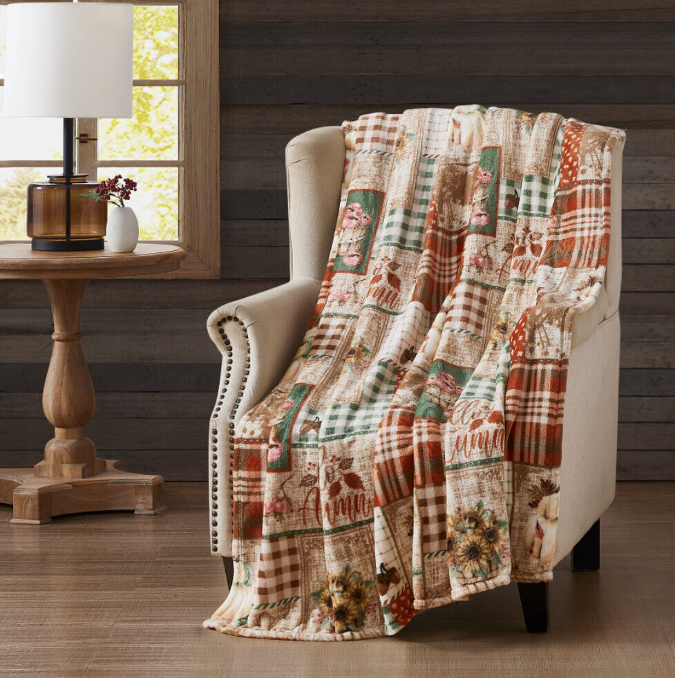 Kate Aurora Autumn Accents Oversized Fall Plaid Country Farmhouse ...