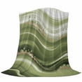 Abstract Fluid Art Fleece Throw Blanket Retro Green Gradient Oil ...