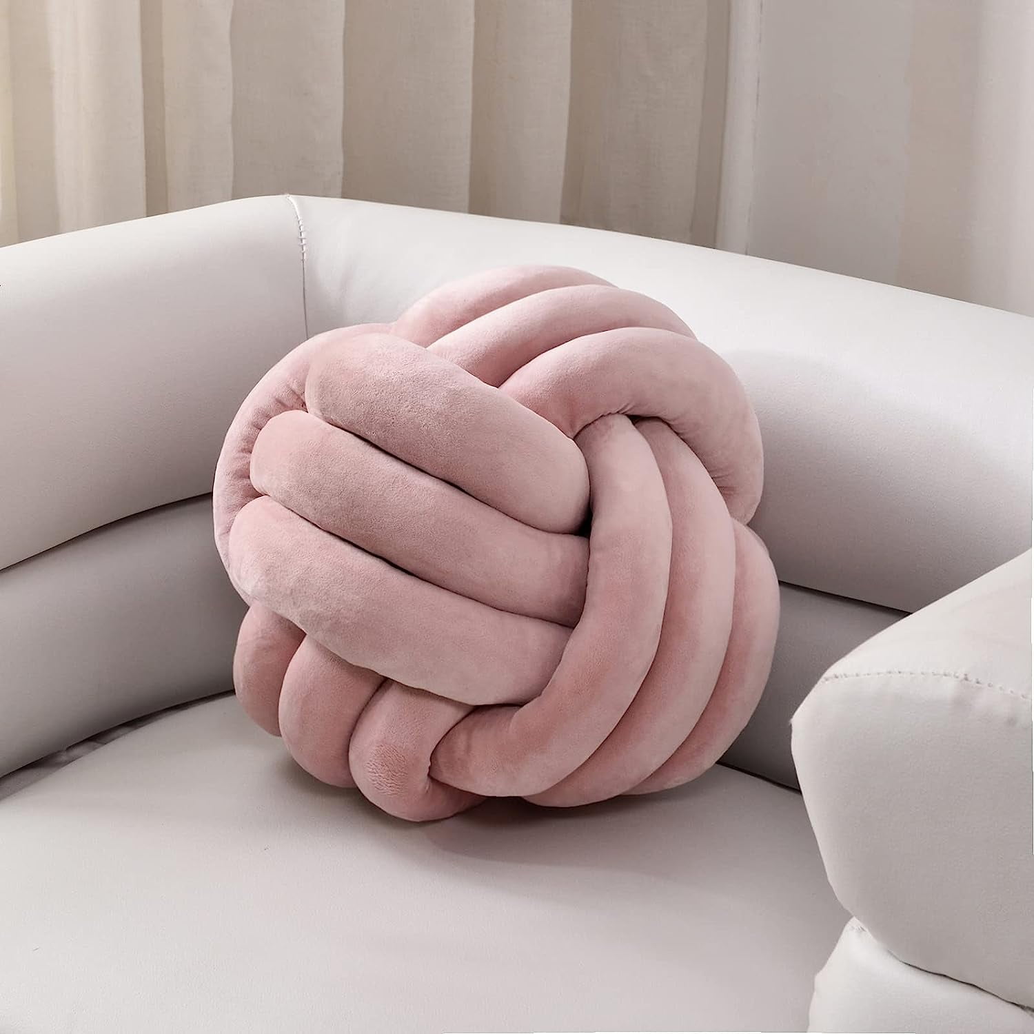 Knot Pillow Ball, Soft Round Throw Pillow Cushion Home Decorative Ball ...
