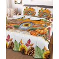 90x96in Quilt Bedding Set, Pumpkin House Straw Man Lightweight Coverlet ...