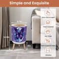 Small Trash Can with Lid Purple Butterfly Floral Stained Glass Design 1 ...