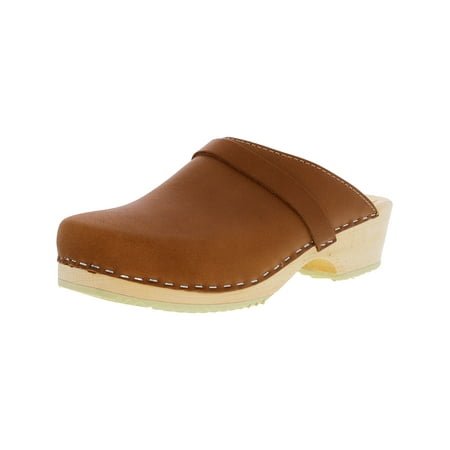 Lotta From Stockholm Women's Classic Tan Leather Clogs - 6M | Walmart ...