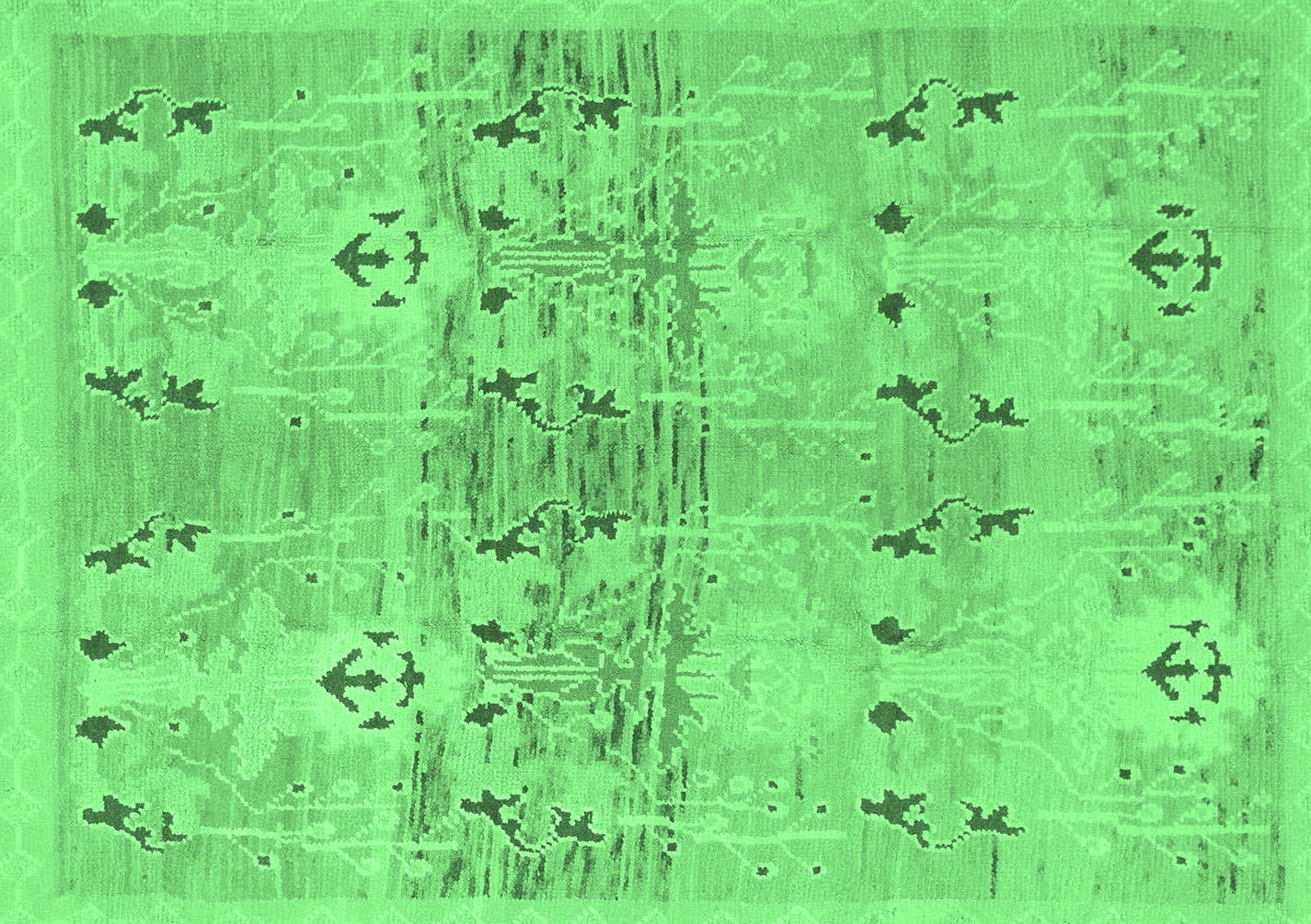 Ahgly Company Indoor Rectangle Abstract Emerald Green Modern Area Rugs ...