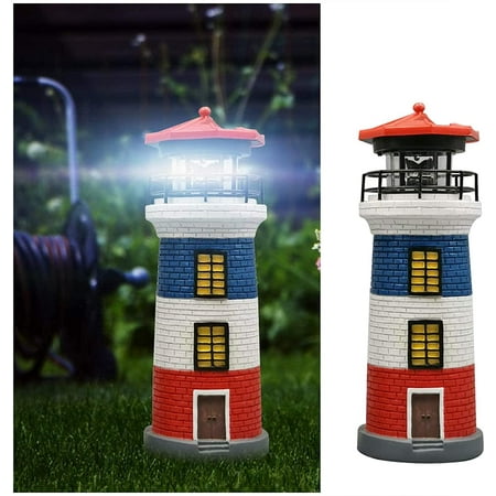 Solar Lighthouse Garden Lighthouse Solar LED Lighting Rotating ...