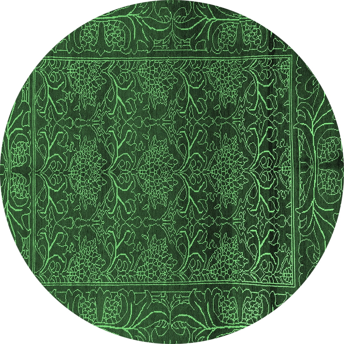 Ahgly Company Indoor Round Persian Emerald Green Bohemian Area Rugs, 8 ...