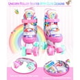 Pejiijar Rainbow Unicorn Kids Roller Skates - Adjustable, Glitter, Glow ...
