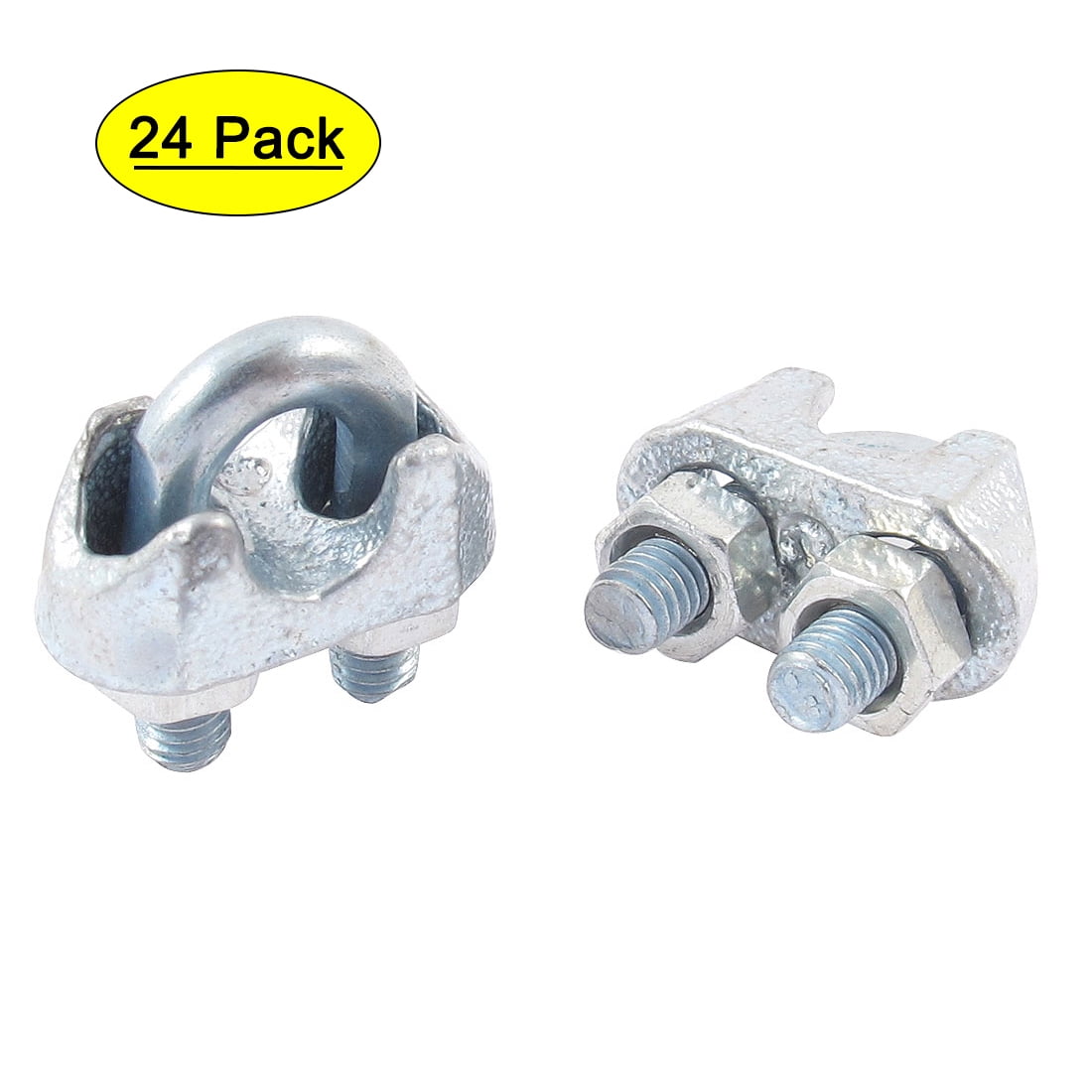 Unique Bargains 3mm 1/8" Metal Wire Rope Cable Clamp Clips 24pcs ...