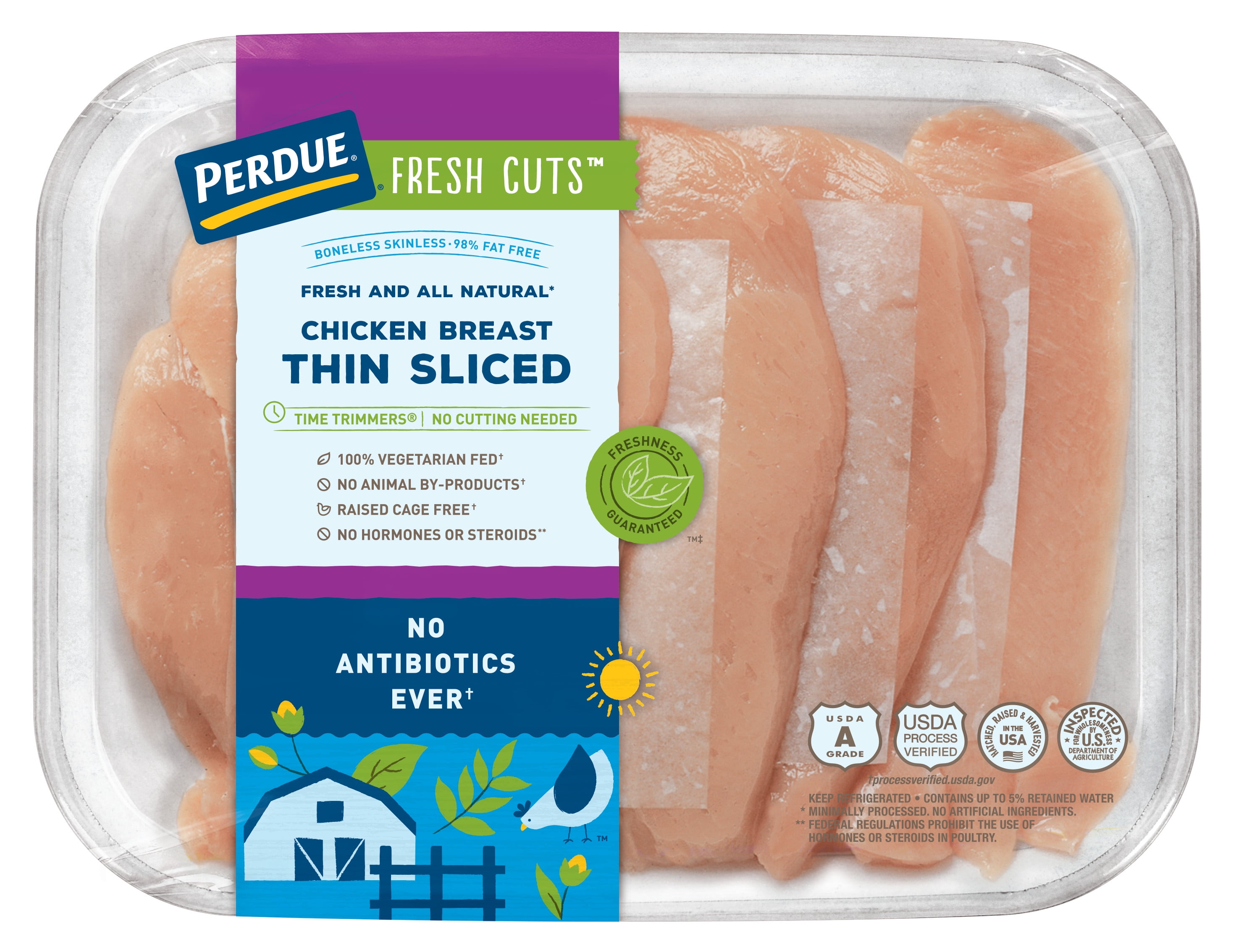 Perdue Fresh Cuts Thin Sliced Boneless Skinless Chicken Breasts (0.85-1 ...