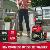 PowerSmart Cordless Pressure Washer 2600 PSI 1.2 GPM , 80V 6.0Ah ...