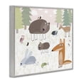 Stupell Industries Forest Animals Out and About Gray Framed Giclee Art ...