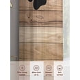 Brown Wooden Plank Sheer Curtains for Living Room Bedroom Vintage ...