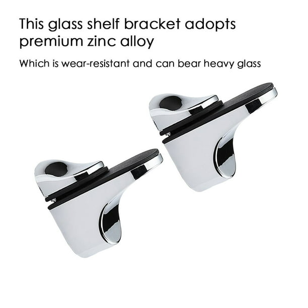 2 Pieces Small Shelf Bracket Glass Wood Support Wine Cabinet Shelves ...