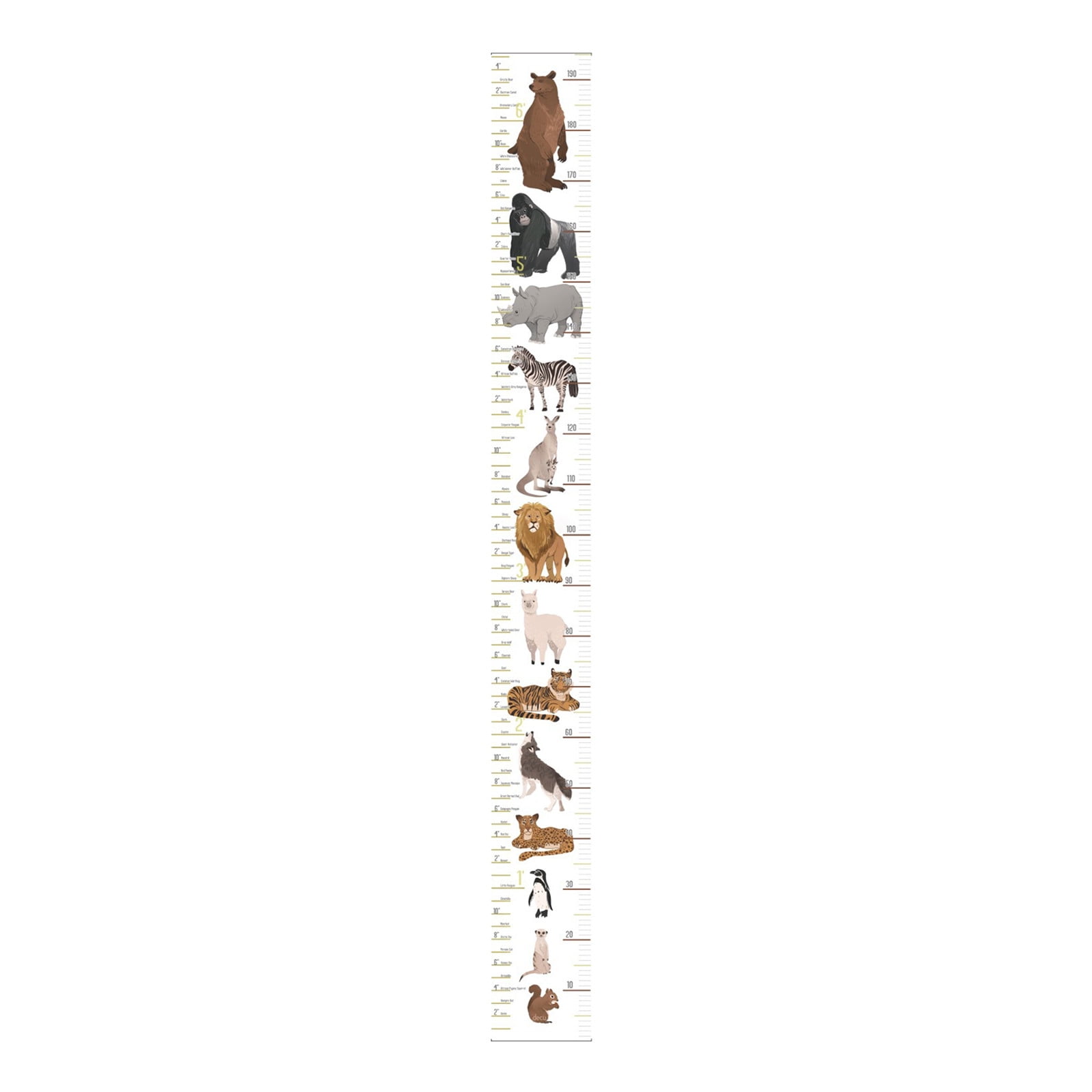 Royallove Personalized Animals Growth Chart For Kids, 77 X 7.8 Inch ...