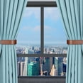 2 Set Curtain Tiebacks & Holdbacks - Natural Wood Wall-Mounted U-Shaped ...