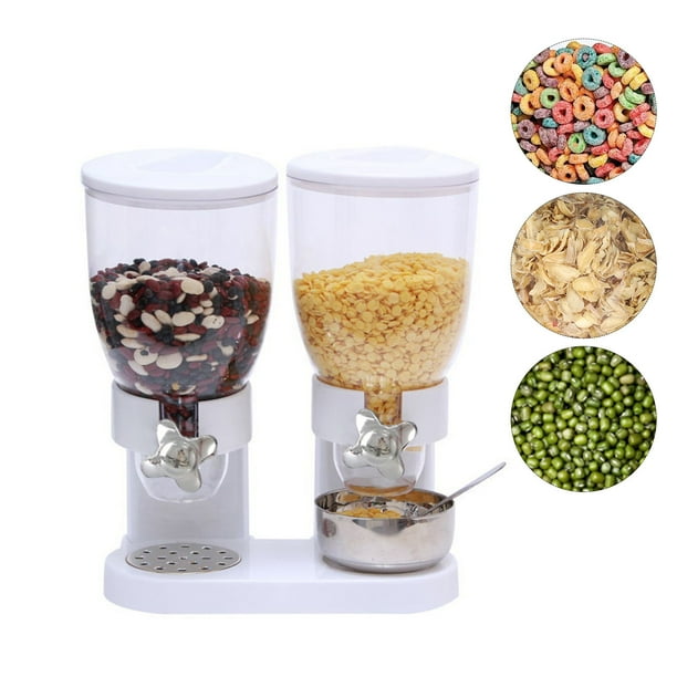 Dual Food Dispenser 2L Dry Food Dispenser Grain Dispenser Cereal ...