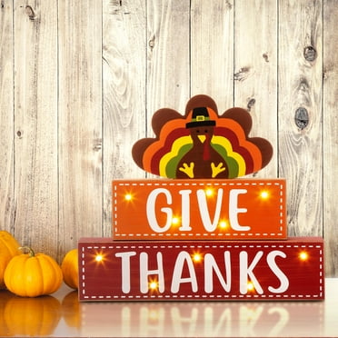 Glitzhome 24 "H Thanksgiving Wooden Turkey Standing Decor - Walmart.com