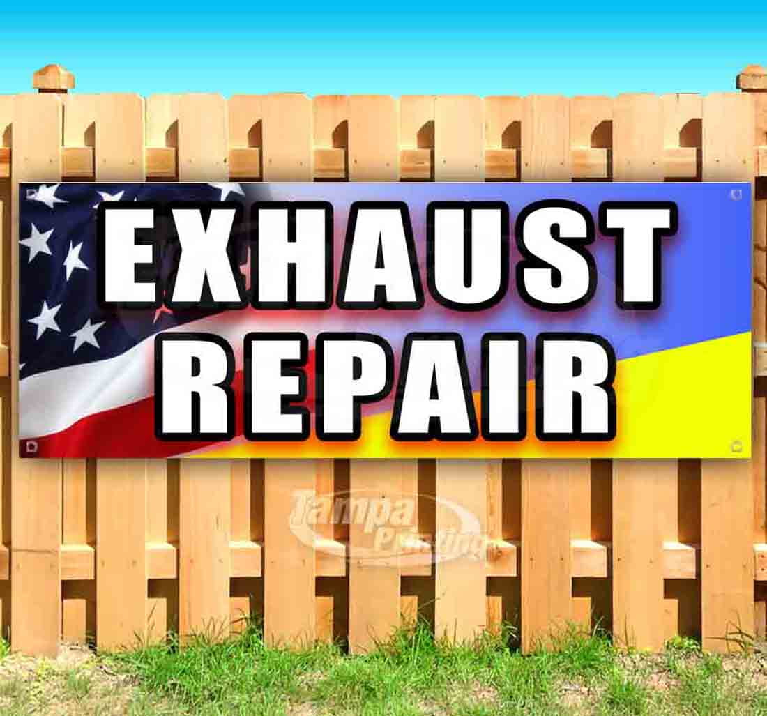 Exhaust Repair 13 oz Vinyl Banner With Metal Grommets - Walmart.com