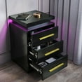BELLEZE End Table, Nightstand Beside Table with RF Remote-Controlled ...