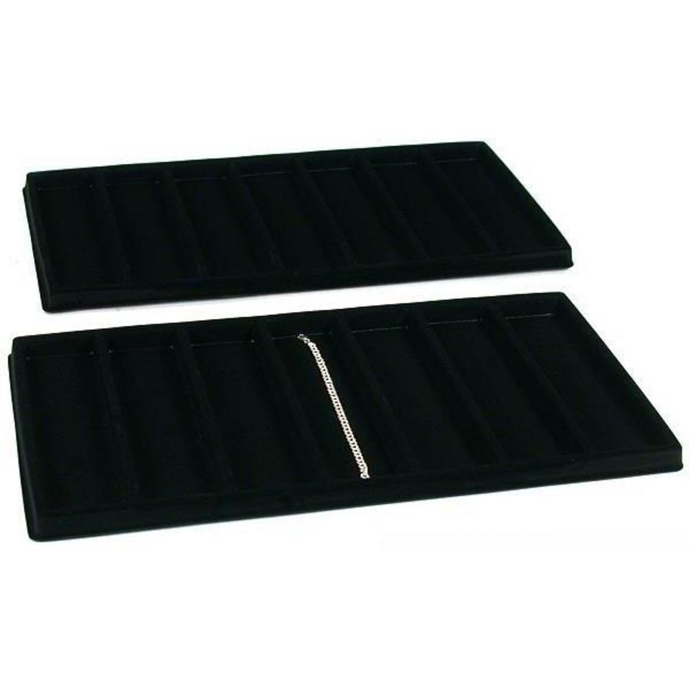2 Black 7 Slot Bracelet Watch Display Tray Inserts Showcase Units ...