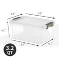3.2 Qt Small Storage Bin with Lid 6 Packs Clear Plastic Crafting ...