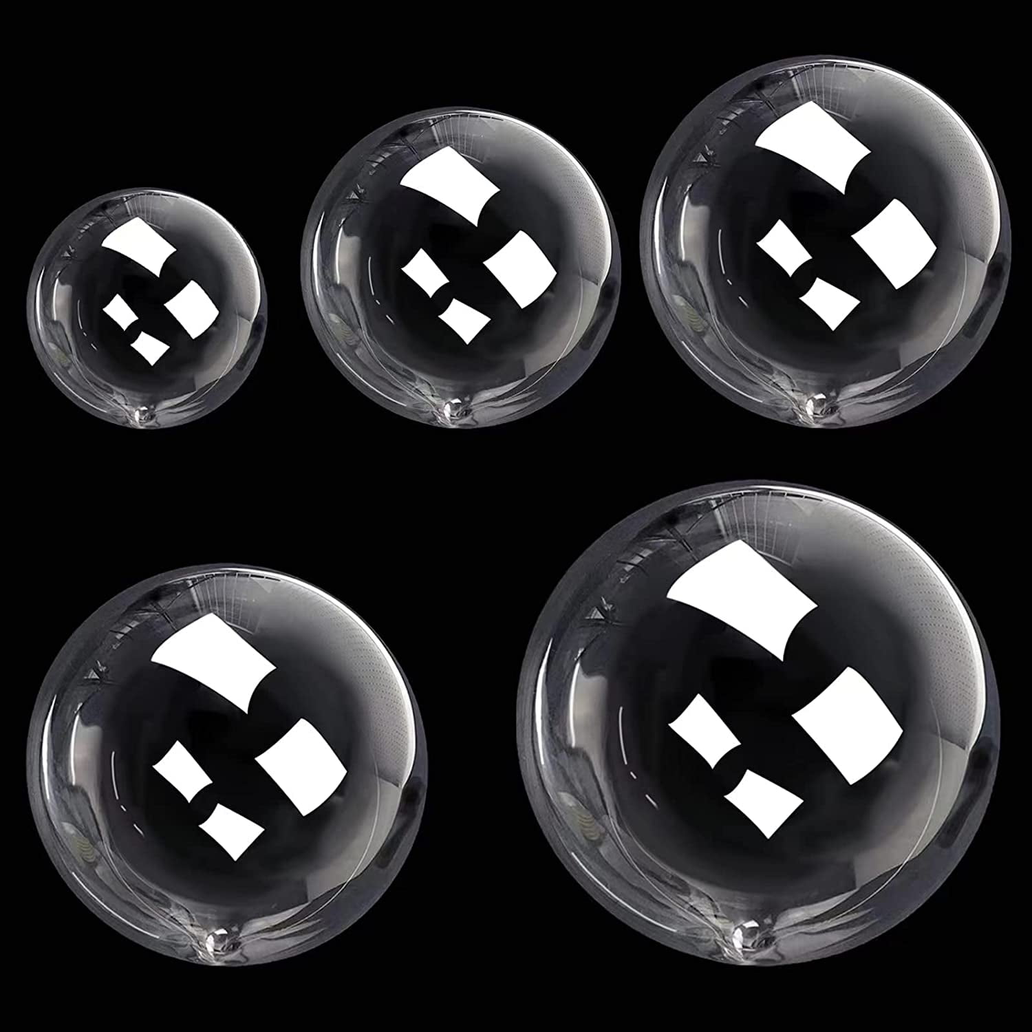 50 pcs Bobo Balloons,Round Transparent Clear Balloonss,5 size Clear ...