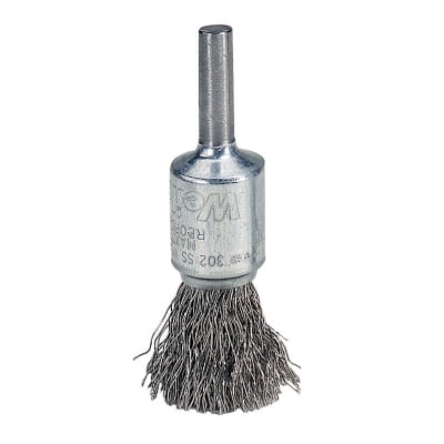 Crimped Wire Solid End Brushes, Steel, 25,000 Rpm, 1/2" X 0.014 ...