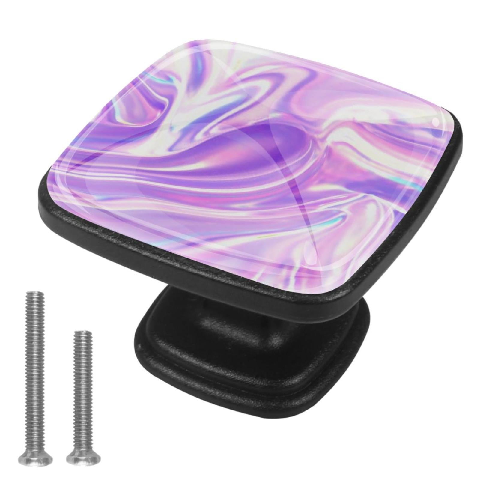 4 Pcs Cabinet Handle Drawer Pulls Abstract Knobs with Screws Square ...