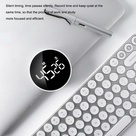 Rotary Kitchen Timer LED Full Screen Digital Study Learning Stopwatch ...