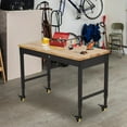 Garvee Adjustable Height Workbench 72"x25" with Casters, Heavy Duty ...