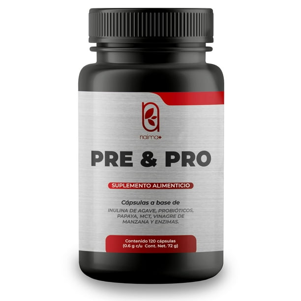 NAIMA PRE & PRO, Probióticos y Prebióticos con Enzimas Digestivas, 120 Cápsulas | Walmart en línea
