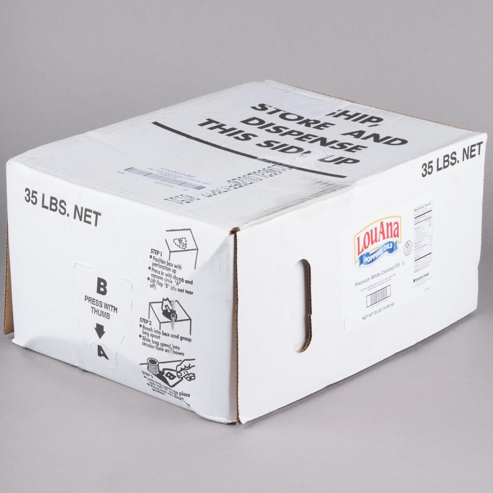 35 lb. Bulk Bag-in-Box White Baking Cooking Frying Coconut Oil ...