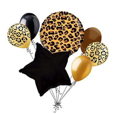 Cheetah Print Balloon Bouquet Set Party Decoration 8pc - Walmart.com