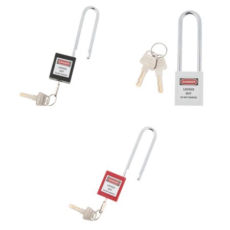 3 Pack Lockout Padlock Lock Keyed Different, Key Retaining, Safe, White ...