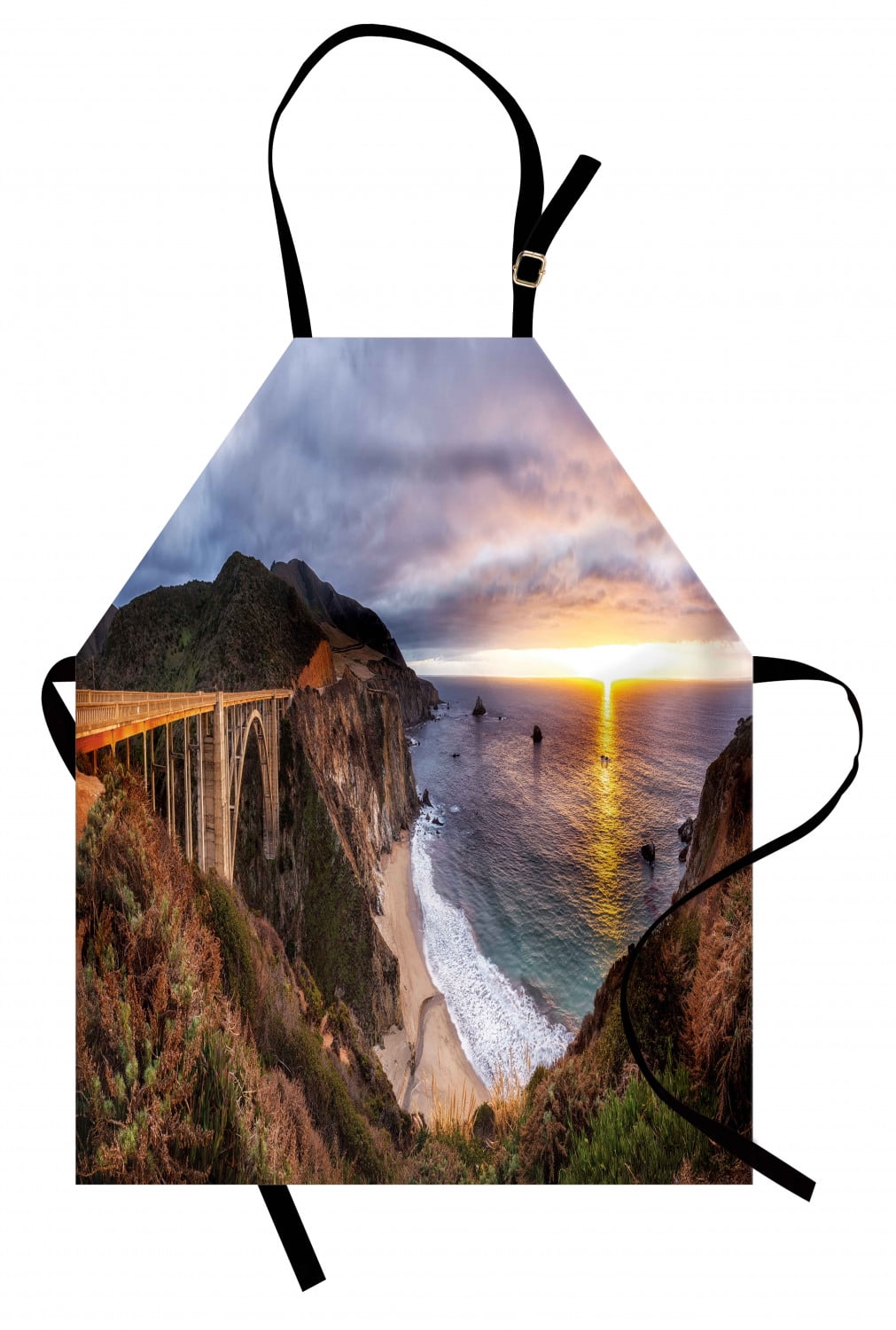 Big Sur Apron, Panoramic Aerial View Picturesque Landscape with Bixby ...