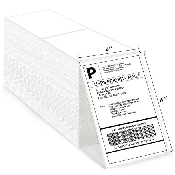 NefLaca Fanfold 4×6 Direct Thermal Labels White Perforated Shipping ...