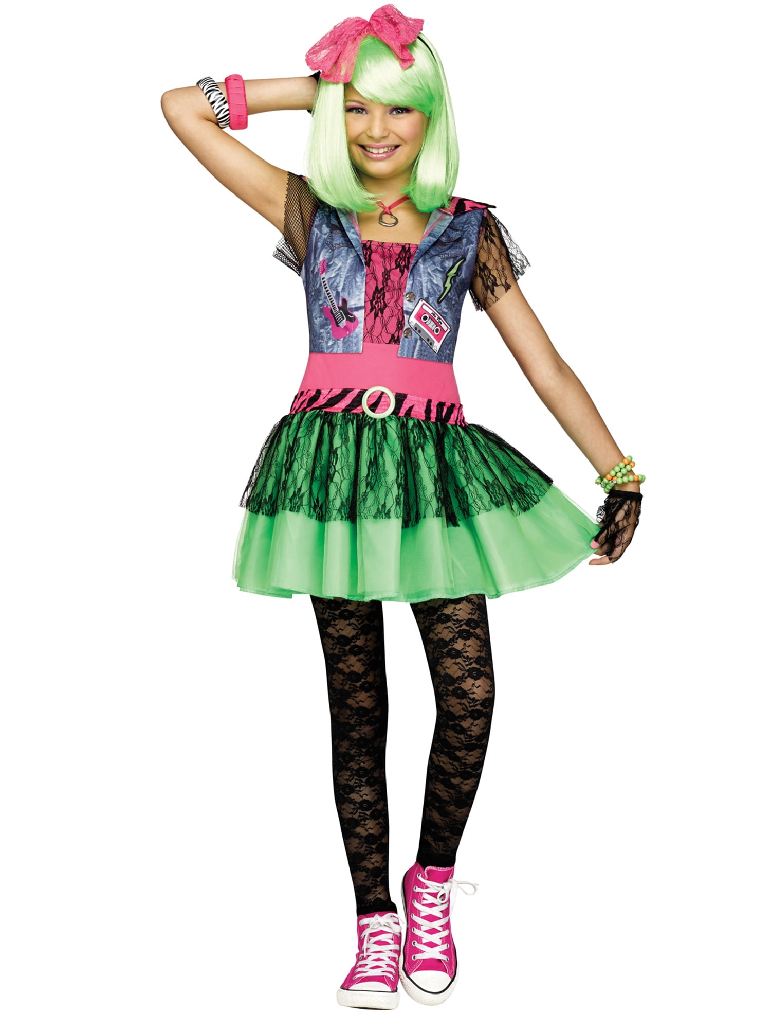 Girls Rockin 80's Costume - Walmart.com