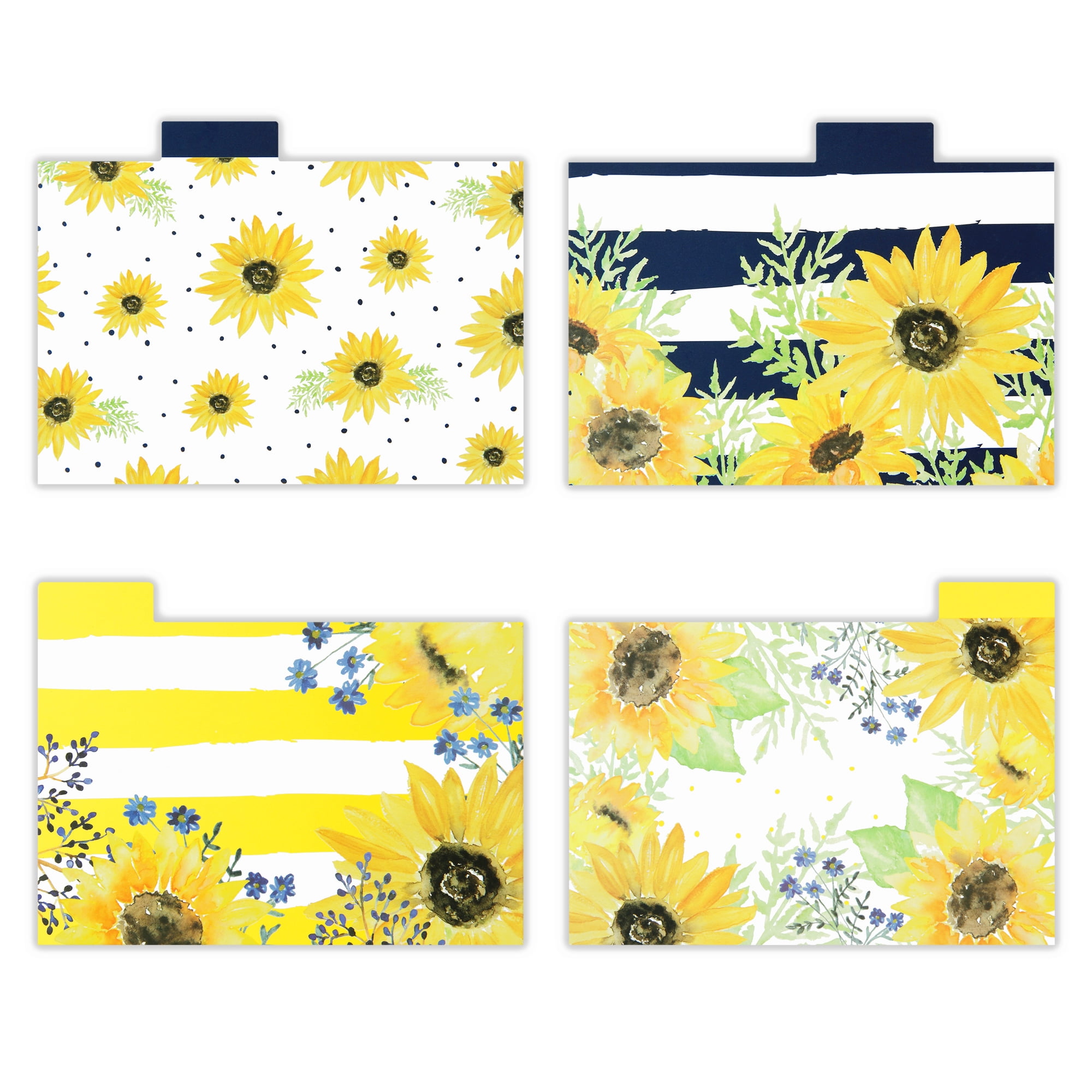 Outshine 24 Pk Premium Recipe Card Dividers 4x6 with Tabs, Sunflower ...