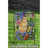 Toland Home Garden Flower Cat Flower Cat Flag Double Sided 12x18 Inch ...