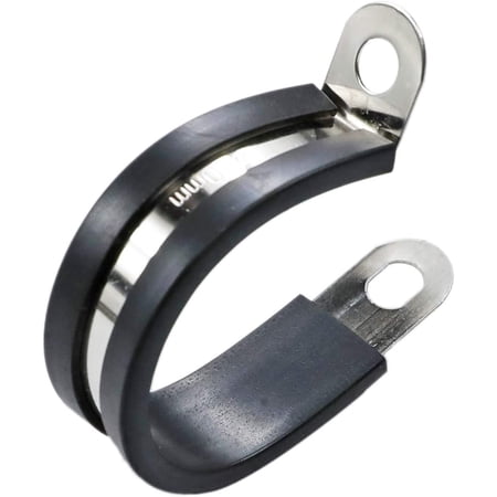 AKIHISA 12 Pack 45/64 Inch 304 Stainless Steel Cable Clamp,Rubber ...