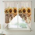 Bow Sunflowers Swag Curtain Valance for Window 2 Panels Fall Leopard ...
